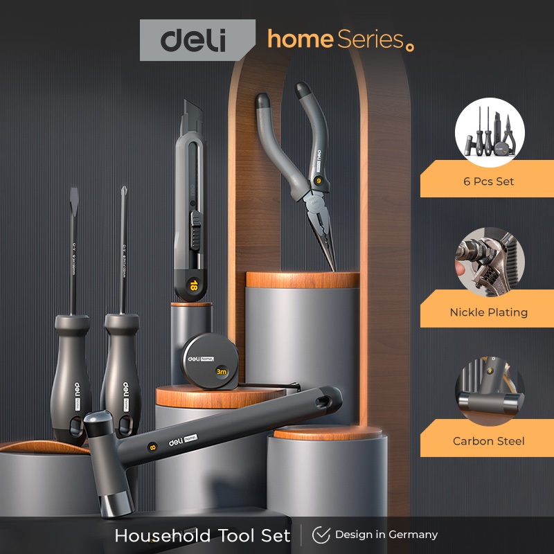 Jual Deli Tool Home Series Household Tool Set / 6pcs Set Alat Perkakas ...