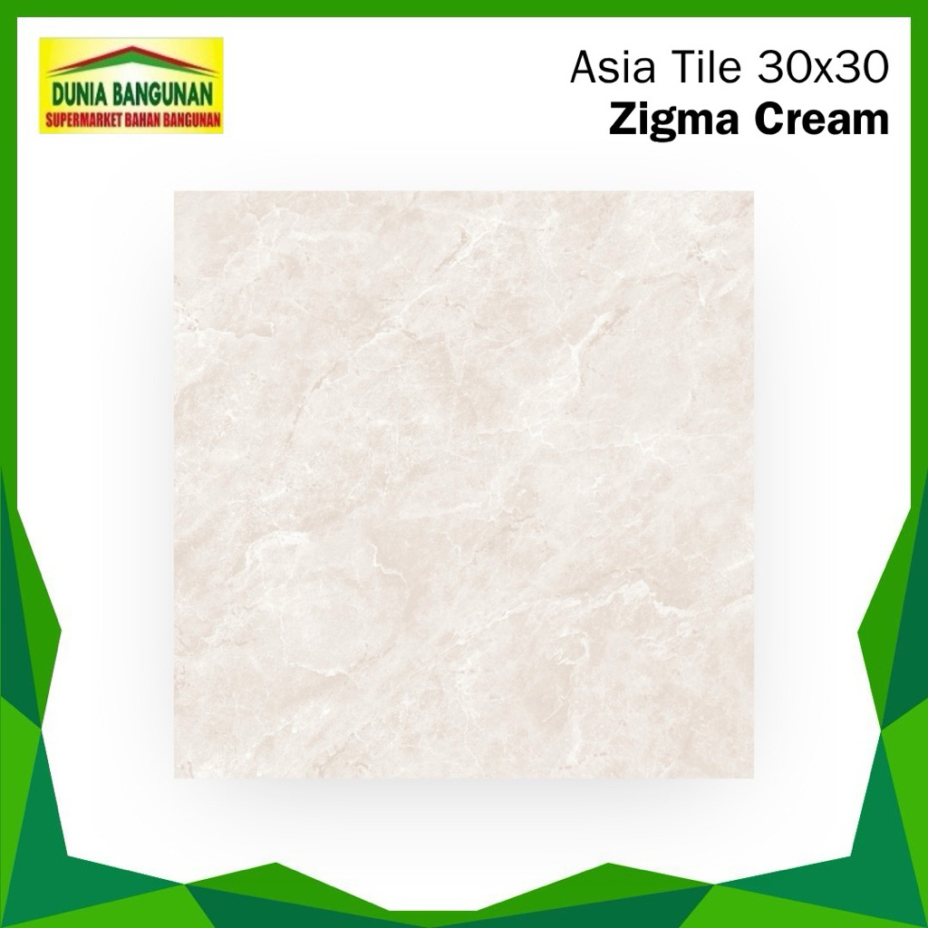 Jual Keramik 30x30 Lantai Asia Tile Zigma Cream Keramik Lantai Glossy ...