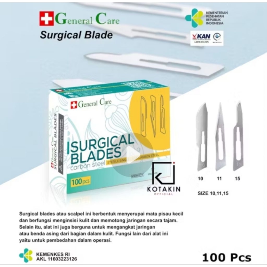 Jual Bisturi GENERAL CARE. Surgical Blades GC. Pisau Bedah Operasi GC ...