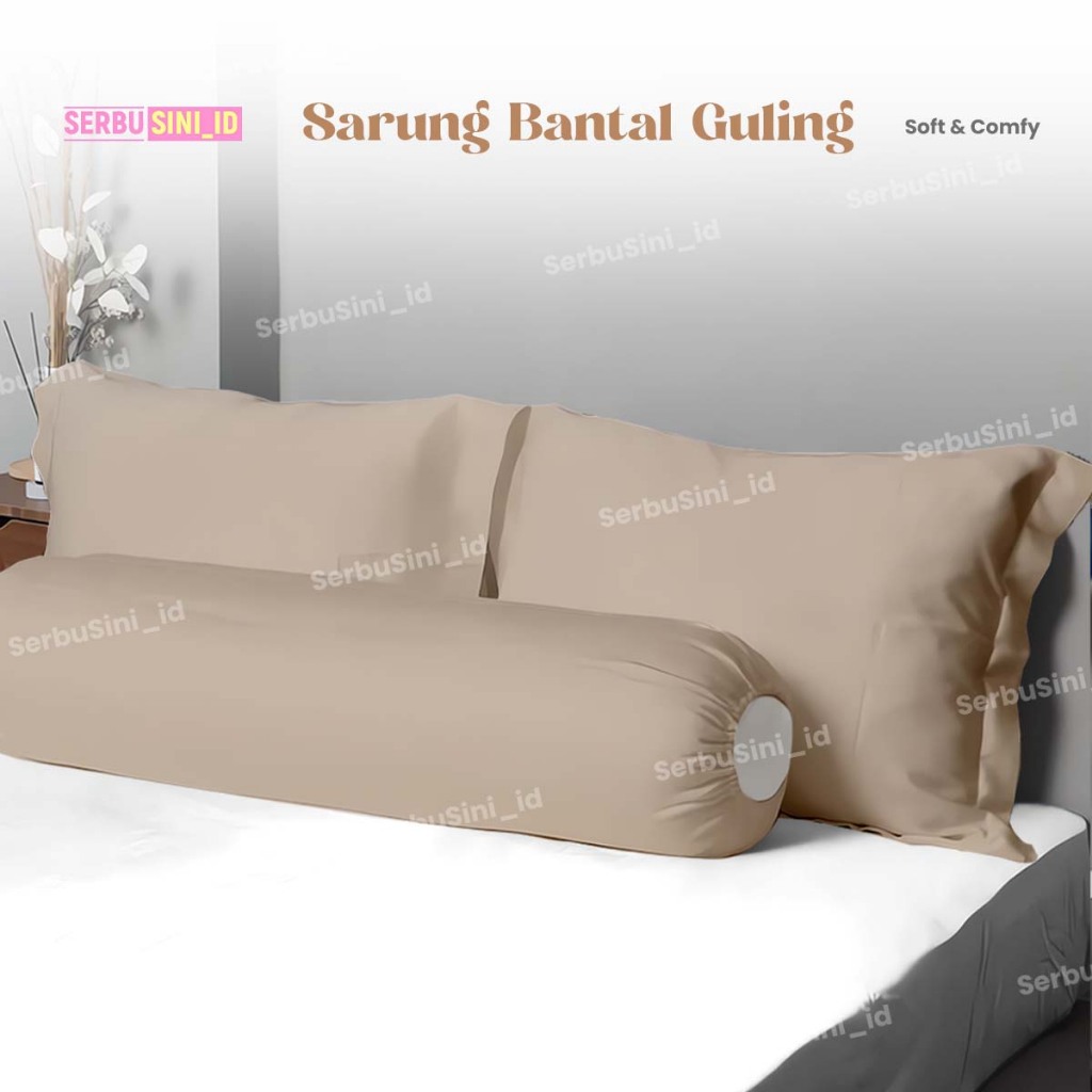 Jual Serbu Sini Set Sarung Bantal & Sarung Guling / Sarung Bantal Polos ...