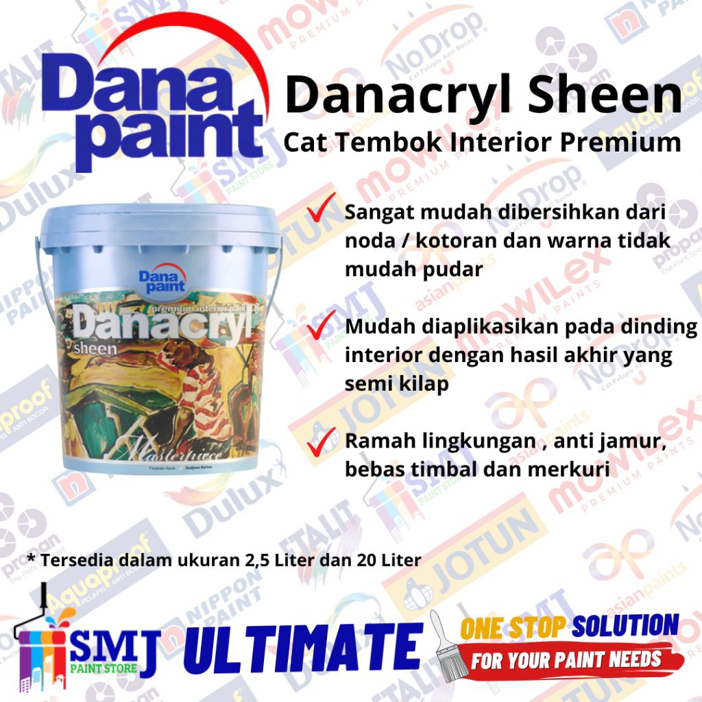Jual Cat Dinding Premium Interior DANA PAINT DANACRYL SHEEN 2,5L ...