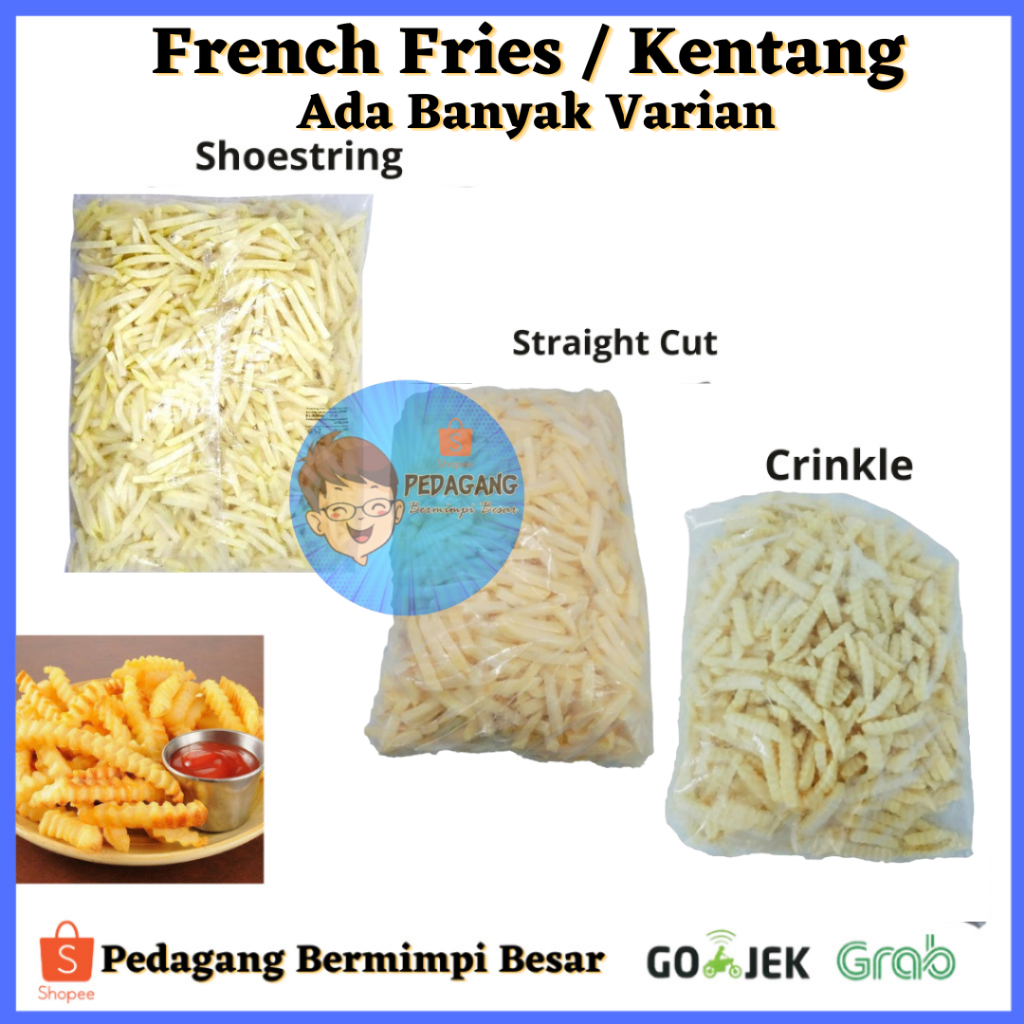 Jual Kentang Goreng Ada Banyak Varian/ Shoestring Straight Cut crinkle ...