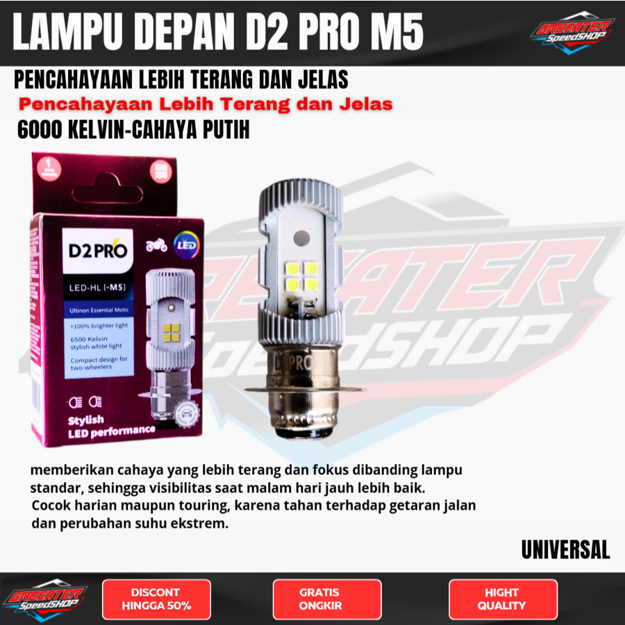 Jual LAMPU D2 PRO T-19 D2 Pro M5 Ultinon Essential Moto LED M5 H6 Kaki1 Putih Lampu Motor Bebek ...