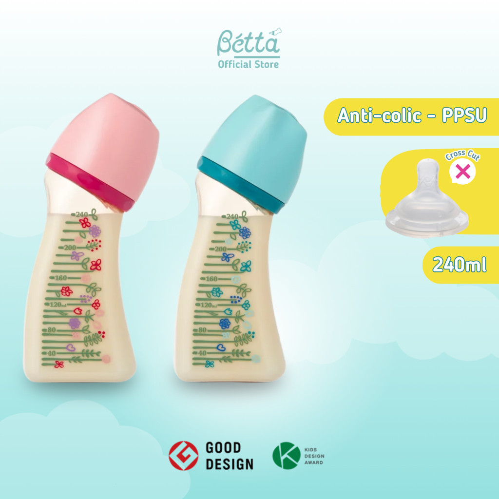 Jual Dr Betta Botol Susu Bayi Anti Kolik PPSU - BRAIN WS2 240ml Flower | Original Jepang ...