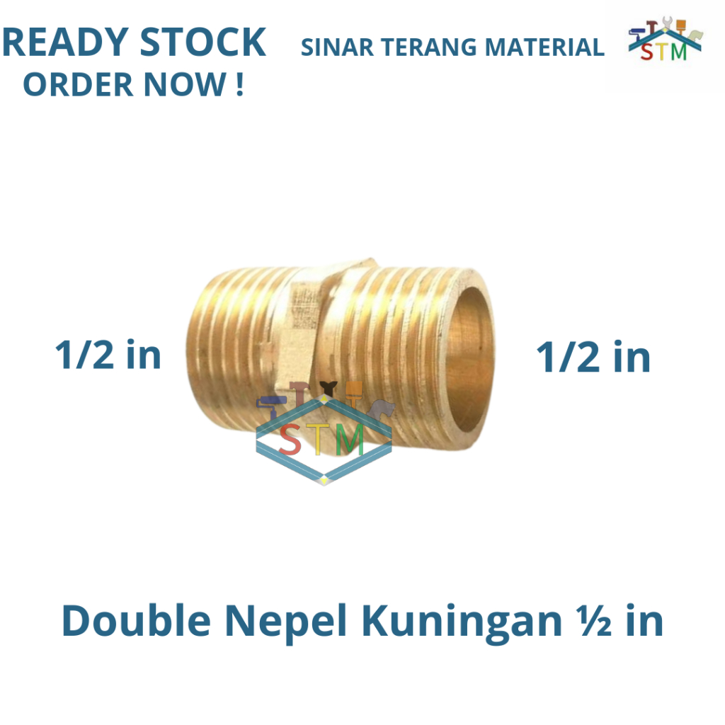 Jual Double Nipple / Dobel Nepel Kuningan 1/2" x 1/2" Drat Luar | Shopee Indonesia