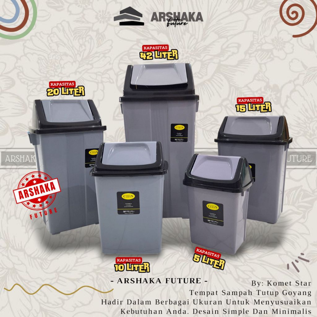 Jual Komet Star - Tempat Sampah 5,10,15,20,42 Liter Tutup Goyang - Tempat Sampah Indoor ...