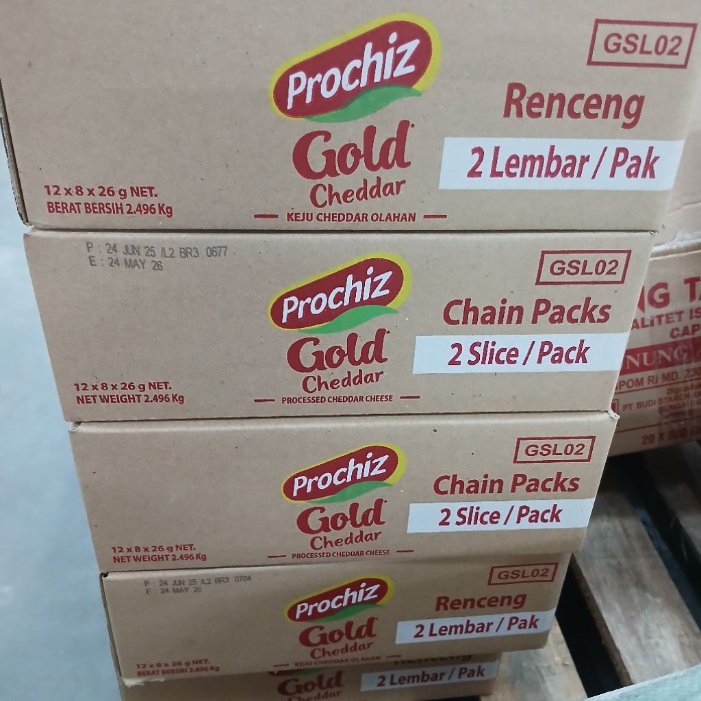 Jual Prochiz Gold Chedar 2'Slice 1 Dus | 96 Sachet x 26gr | Shopee Indonesia