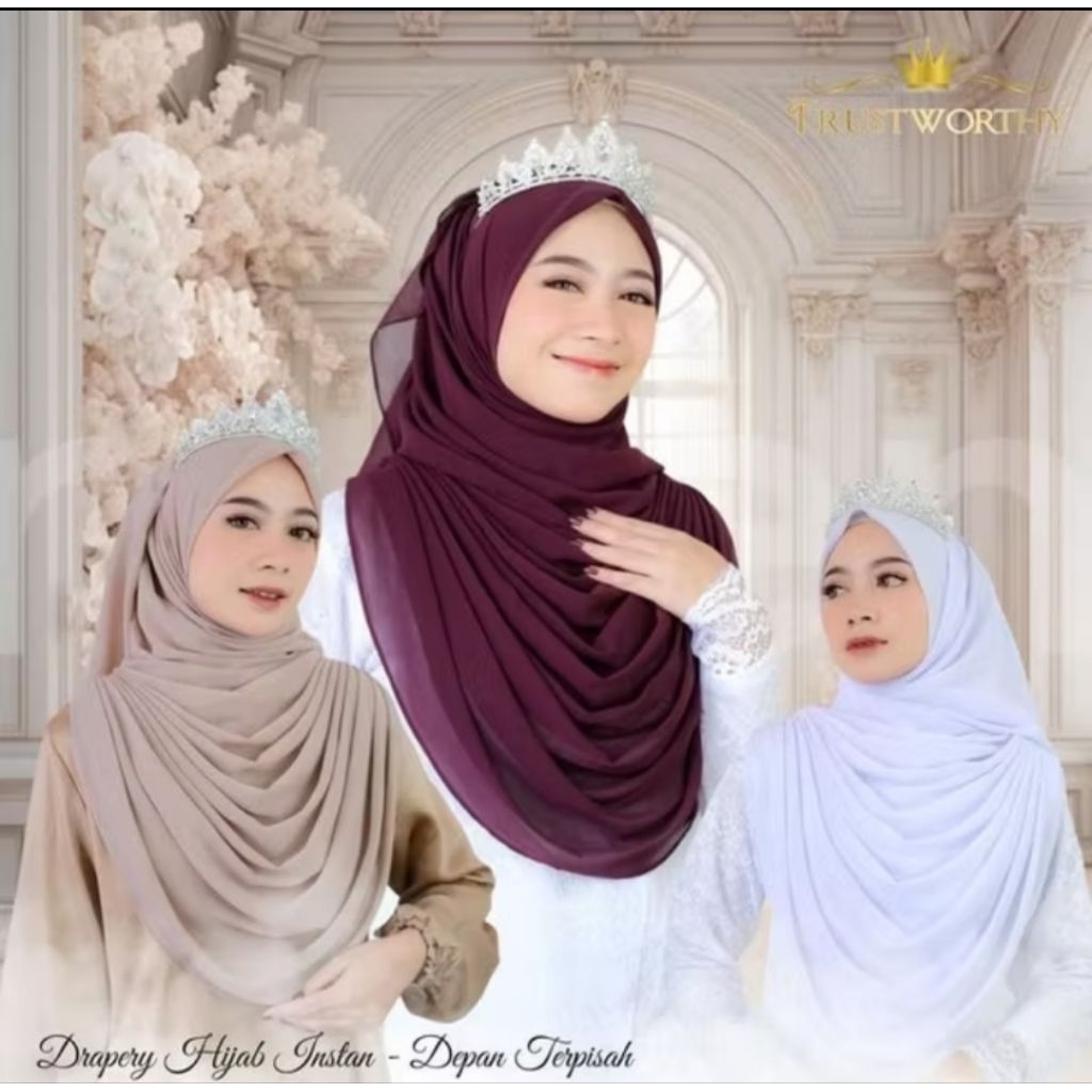 Jual Drapery Instan Hijab Set Jilbab Malaysia Pashmina Terpisah Dada By ...