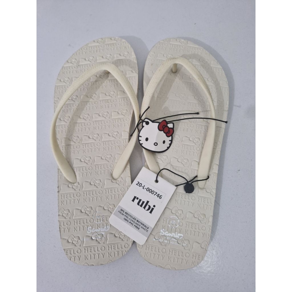 Jual Sendal RUBI edisi Hello Kitty white putih gading sandal | Shopee ...