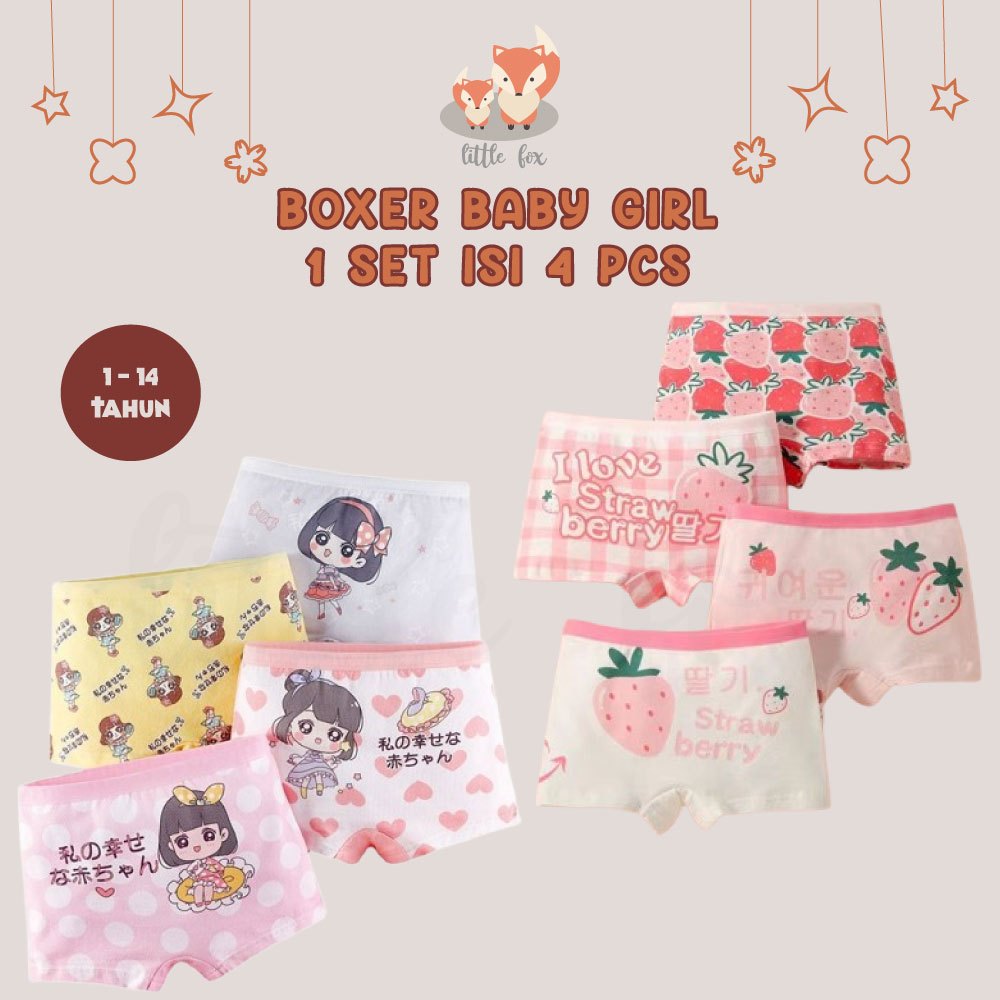 Jual Celana Dalam Boxer Anak Perempuan CD Bayi Girl Underwear Cewek Set ...