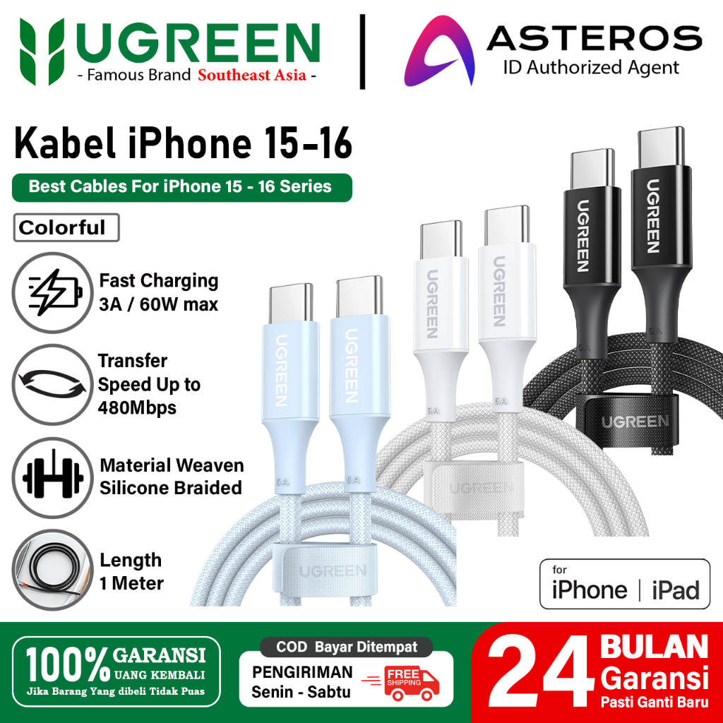 Jual UGREEN Kabel iPhone 15 16 Series USB C to C Fast Charging Cable ...