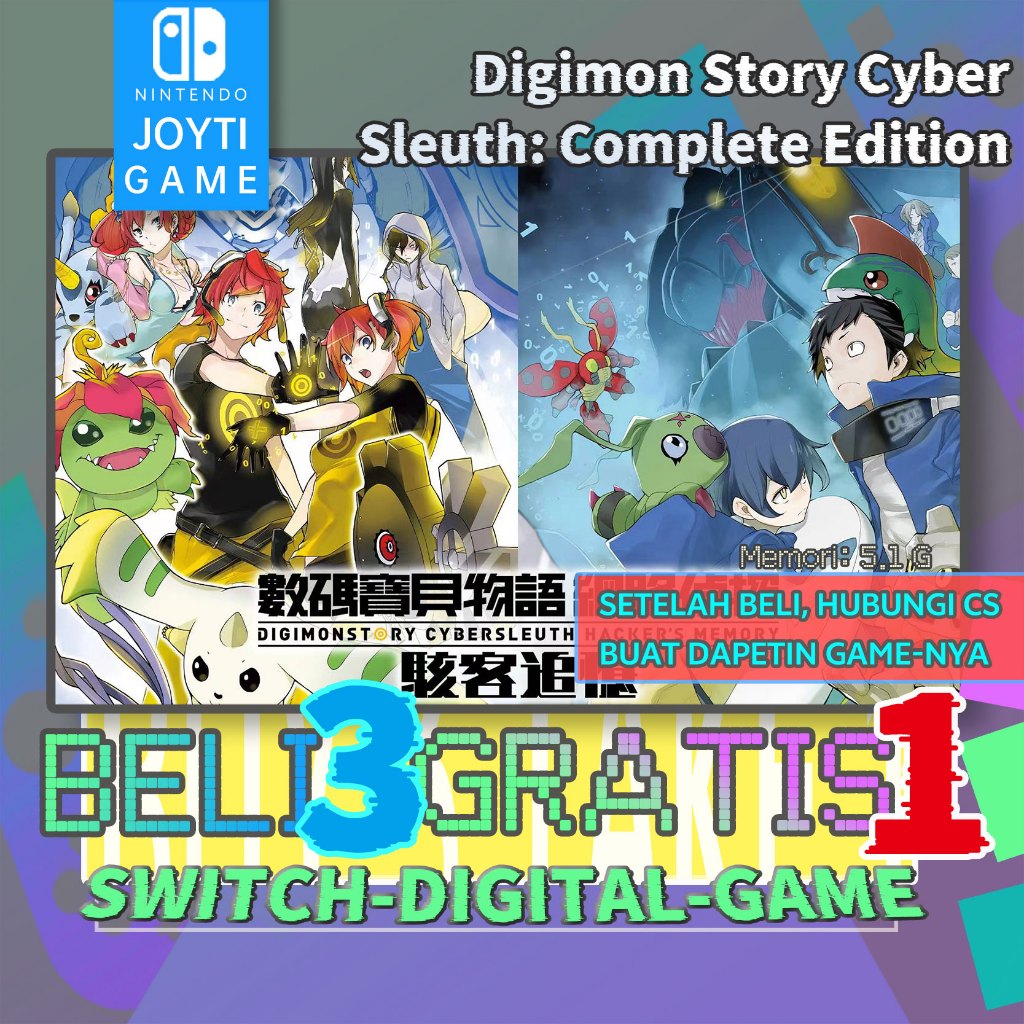 Jual Digimon Story Cyber Sleuth: Complete Edition Nintendo Switch Digital Game （BELI 3 GRATIS 1 ...