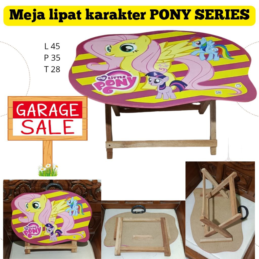 Jual MEJA LIPAT SILANG KARAKTER LITTLE PONY KUDA PONY KAYU MDF KOKOH ...