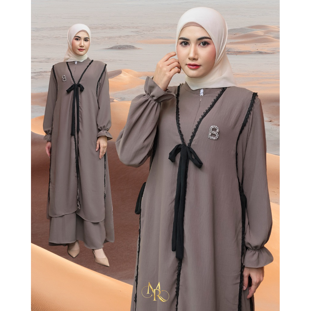 Jual ALMAIRA DRESS 2in1 Gamis Outer Aksen Renda Abaya Remaja Casual ...
