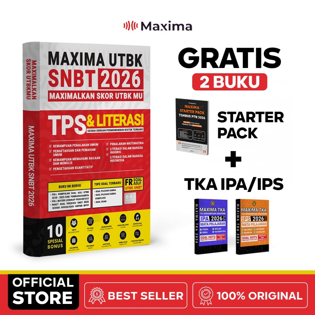 Jual Buku MAXIMA UTBK SNBT 2026 TPS, Literasi dan TKA | Shopee Indonesia