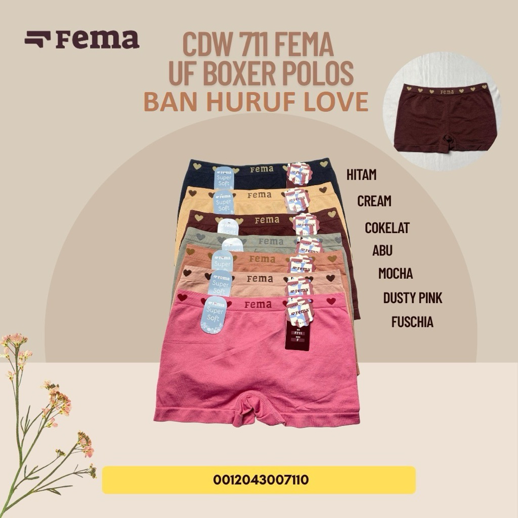 Jual celana dalam cewek FEMA 711 boxer wanita size free | Shopee Indonesia