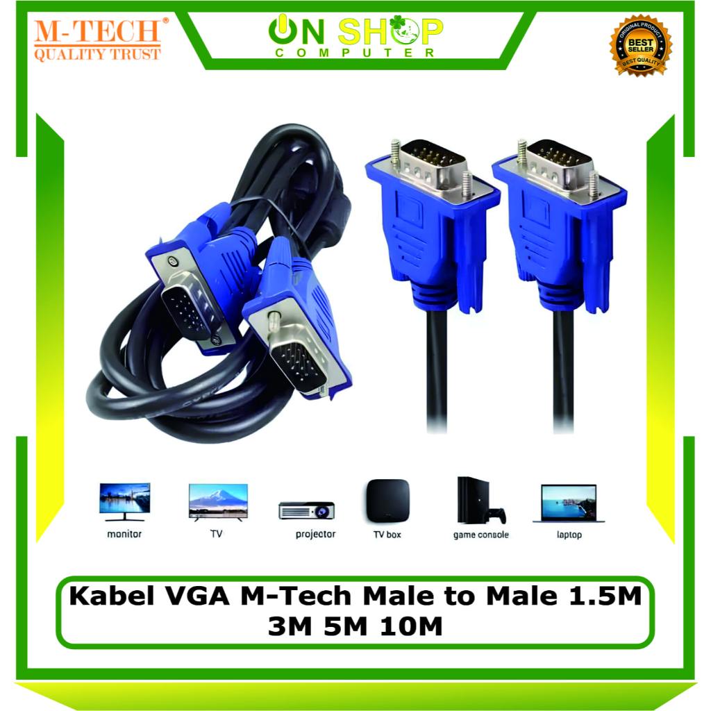 Jual Kabel VGA M-Tech Male to Male 1.5M 3M 5M 10M / Kabel VGA male to male untuk PC Proyektor TV ...
