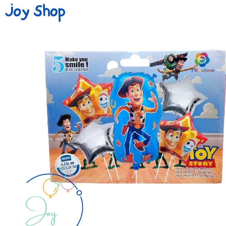 Jual Balon Foil Set Karakter Disney isi 5 Toy Story Linna bell Princess ...