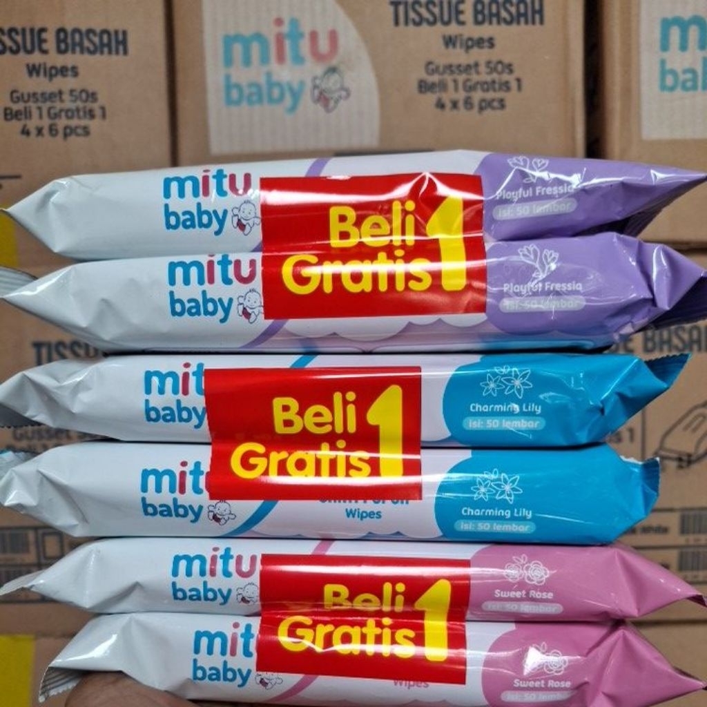 Jual 6 pcs TISSU BASAH MITU BABY 50 lbr Murah | Shopee Indonesia