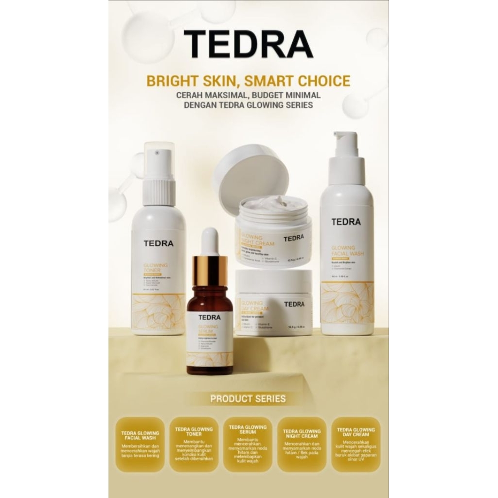Jual Paket Glowing Series TEDRA Skincare 5 Item Produk | Shopee Indonesia