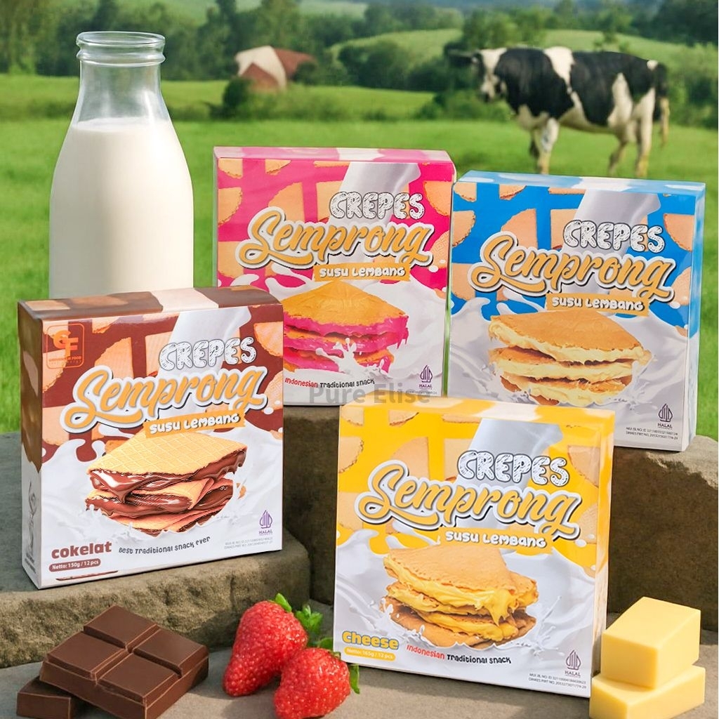 Jual Crepes Semprong Susu Lembang Coklat, Keju, Tiramisu, Original ...
