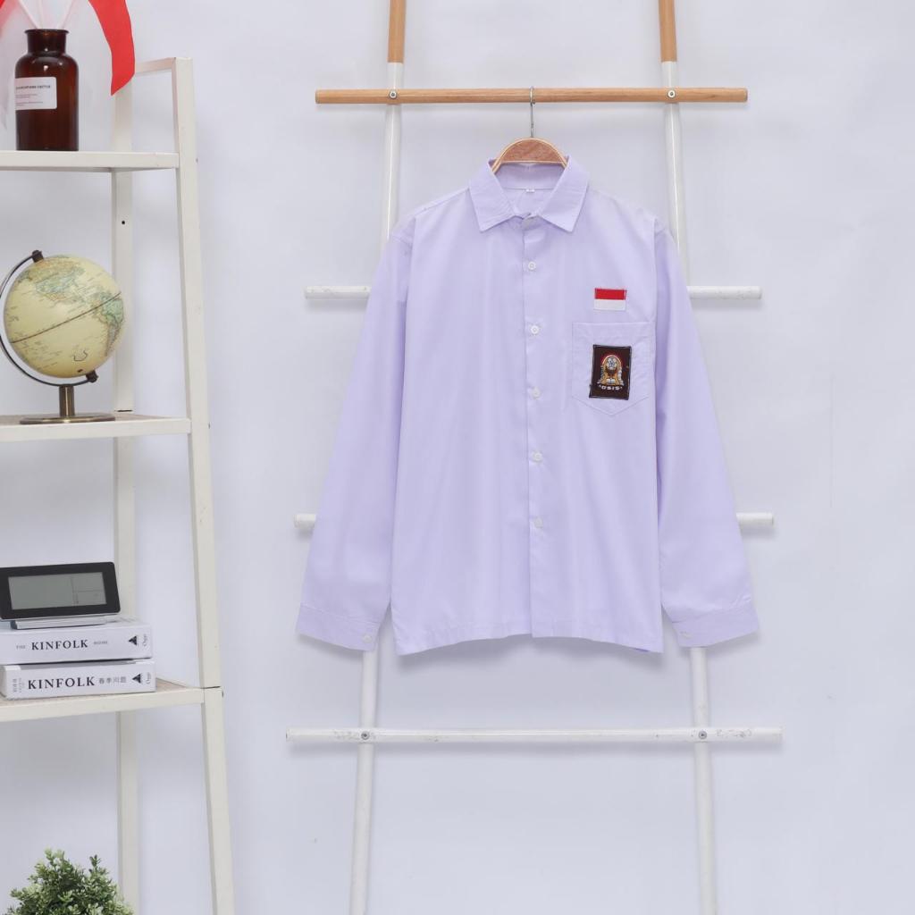 Jual Seragam SMA atasan putih lengan panjang seragam sekolah baju putih ...