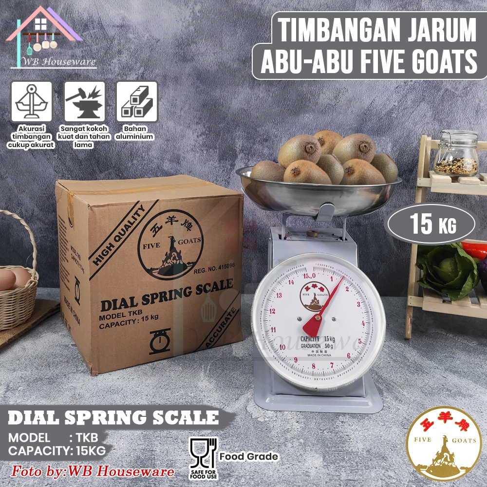 Jual FIVE GOATS Timbangan jarum manual 15kg buah sayur daging warna abu-abu | Shopee Indonesia