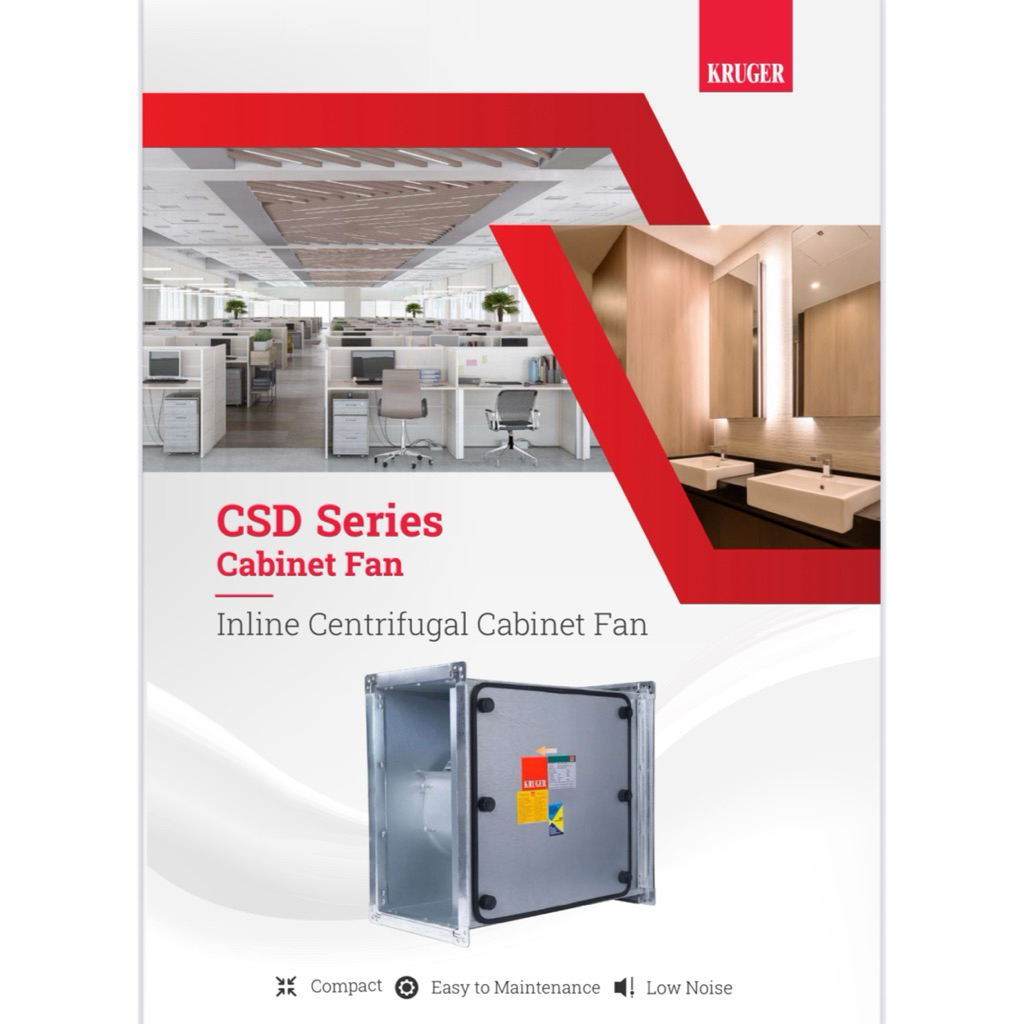 Jual Centrifugal in line fan KRUGER CSD 355 6P-3 1SC 1100watt 950rpm ...