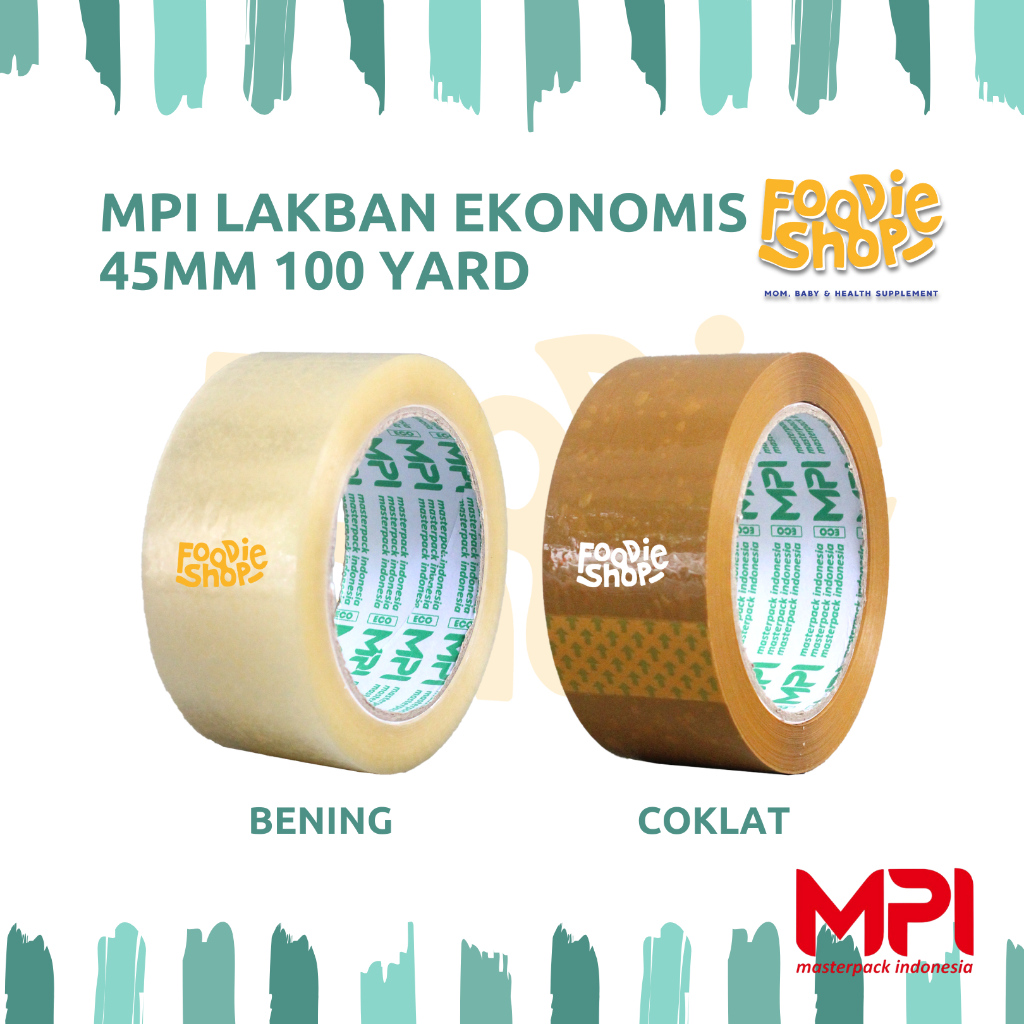 Jual MPI Lakban Ekonomis 45 mm 100 yard 1 Roll Lakban Bening / Coklat ...