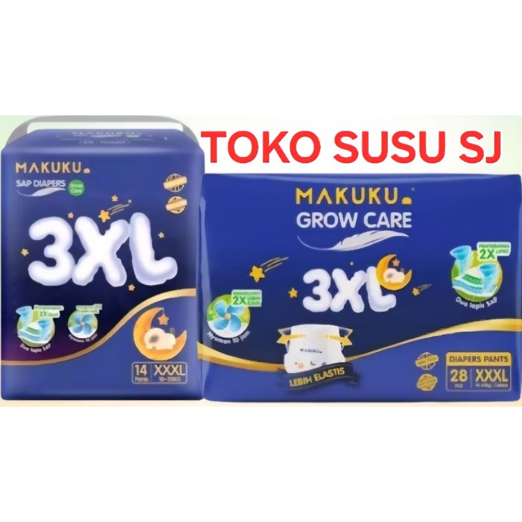 Jual MAKUKU SAP DIAPERS PANTS GROW CARE XXXL14 XXXXL12 XXL16 XXXL 28/GROWCARE/XXXL14/XXXL28 ...