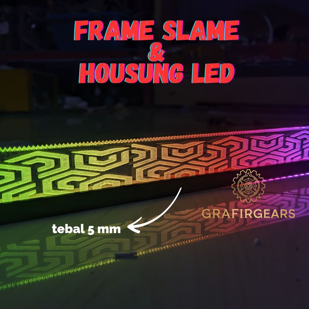 Jual Akrilik Grafir Batangan Custom Tulisan | Frame Slime LED Housing ...