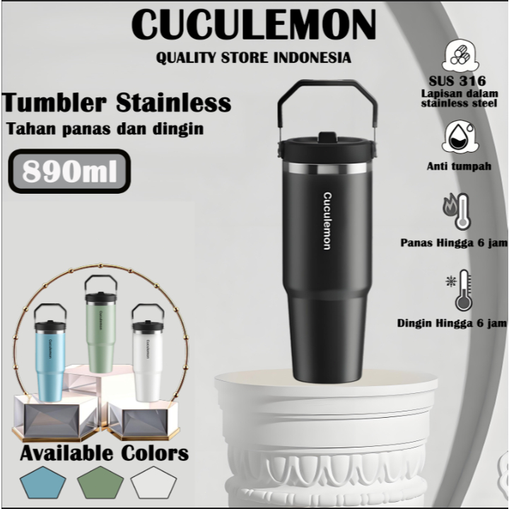 Jual Cuculemon Botol Minum aesthetic Termos Stainless Steel Straw ...