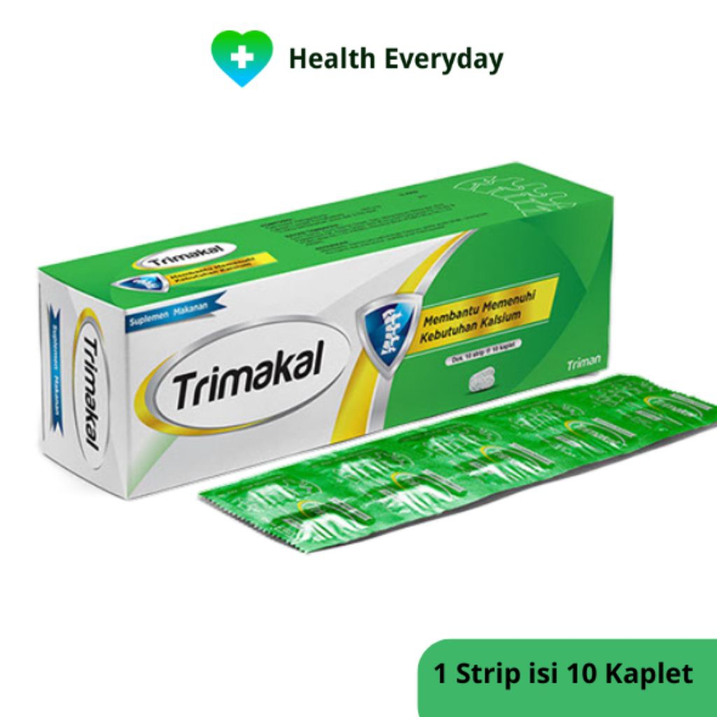 Jual TRIMAKAL STRIP Calcium Lactate 500mg 1 Strip isi 10 Kaplet ...