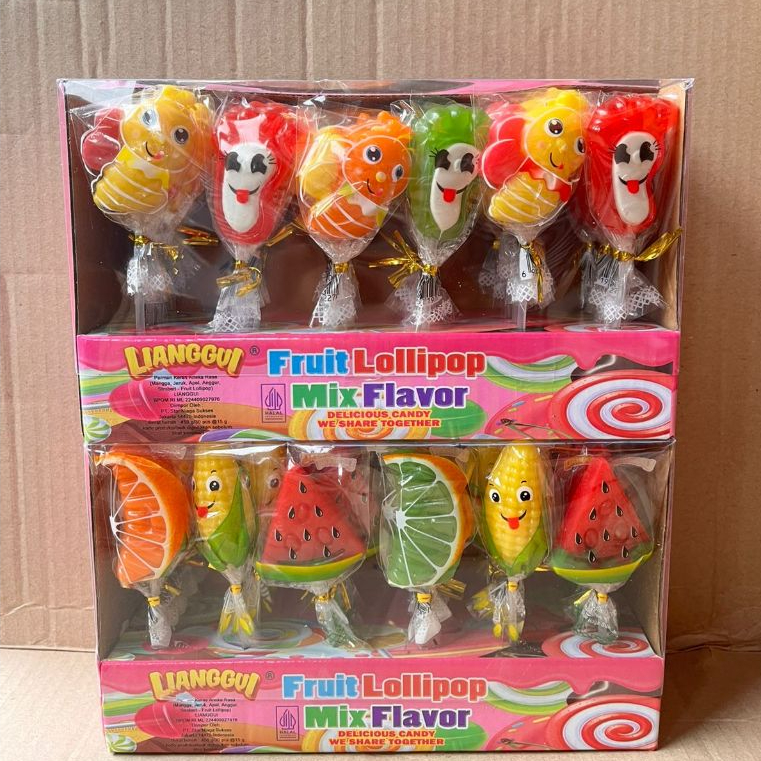 Jual PERMEN LOLLIPOP LIANGGUI BUAHBUAHAN DAN KARAKTER (ISI 30 PCS ...