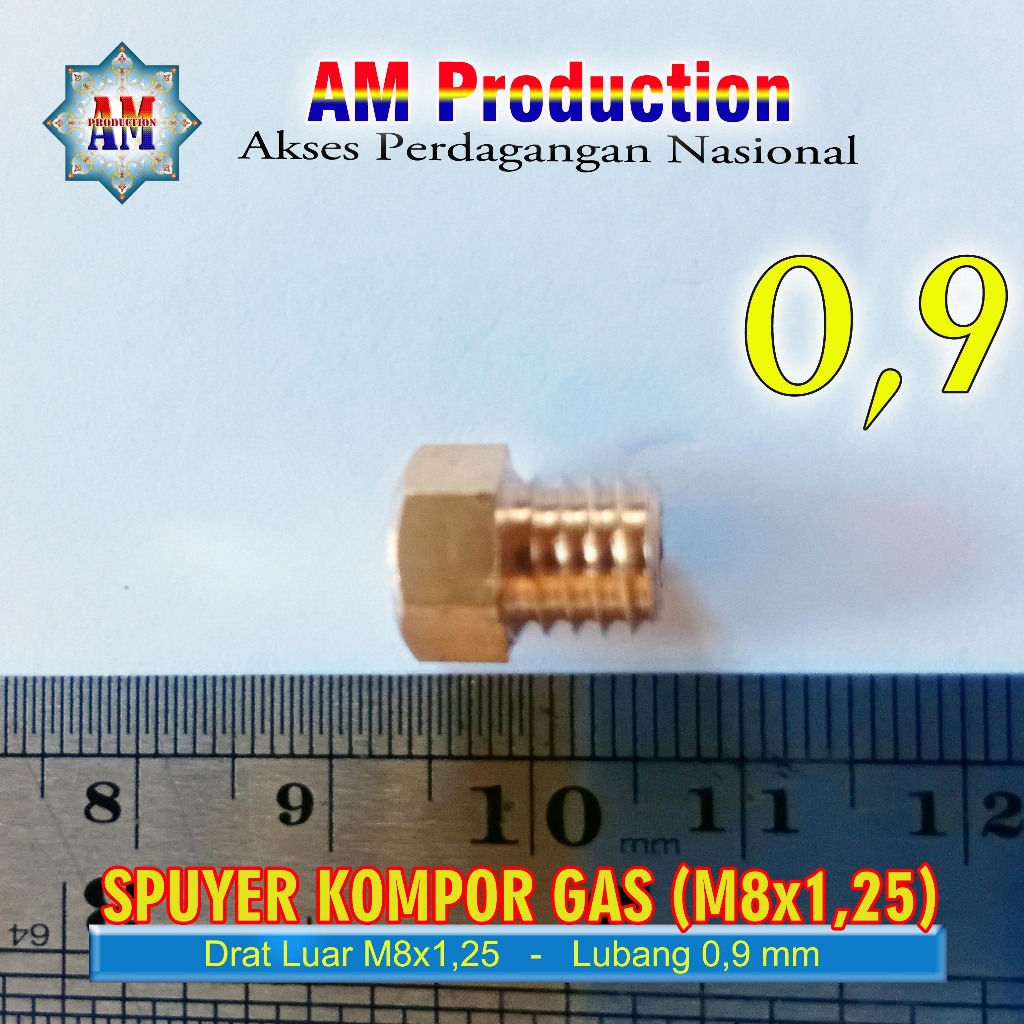 Jual Spuyer Kompor Gas M8x1,25 Lubang 0,9 mm Perlengkapan Kompor Gas ...