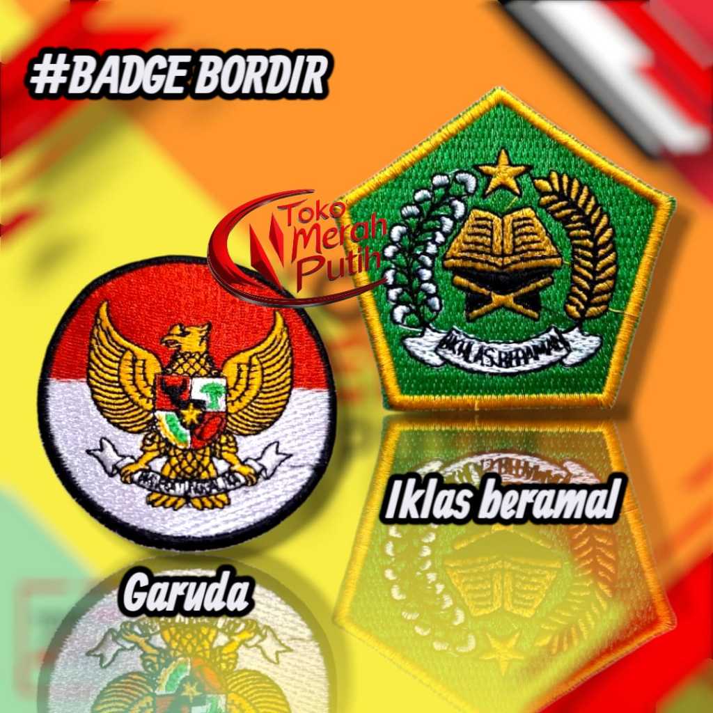 Jual Emblem bed bet logo iklas beramal dan garuda bordir | Shopee Indonesia