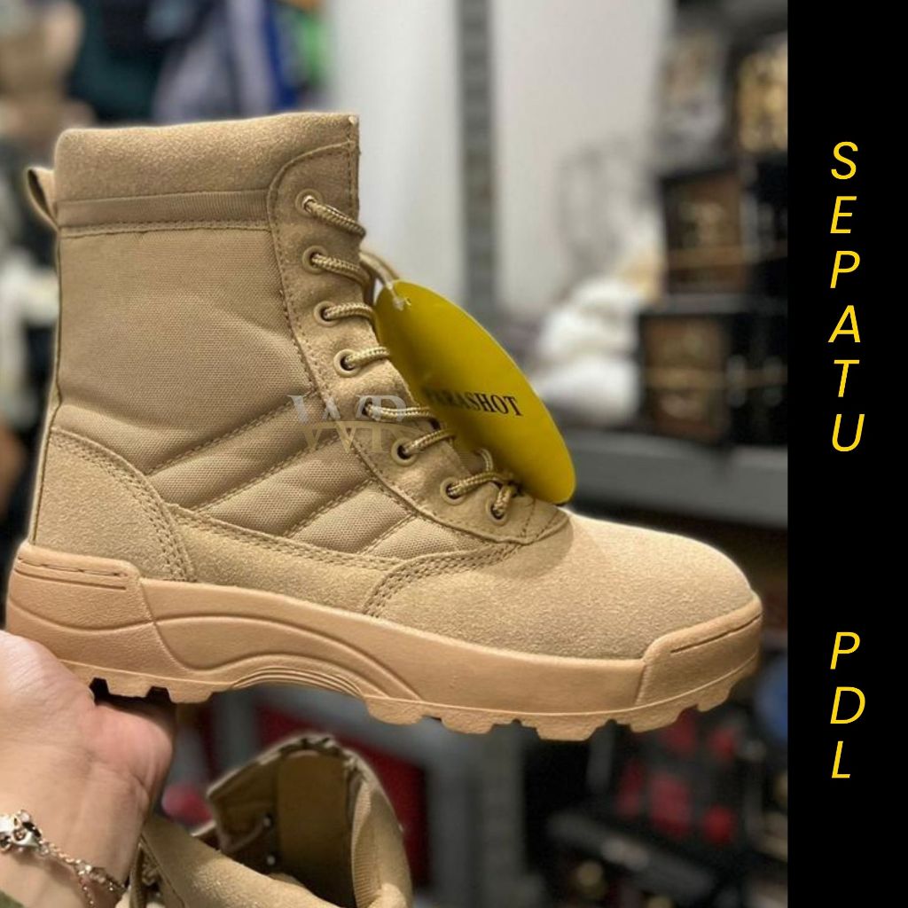 Jual Sepatu PDL Cream Tactical / Sepatu gurun / Sepatu PDL Parashoot ...