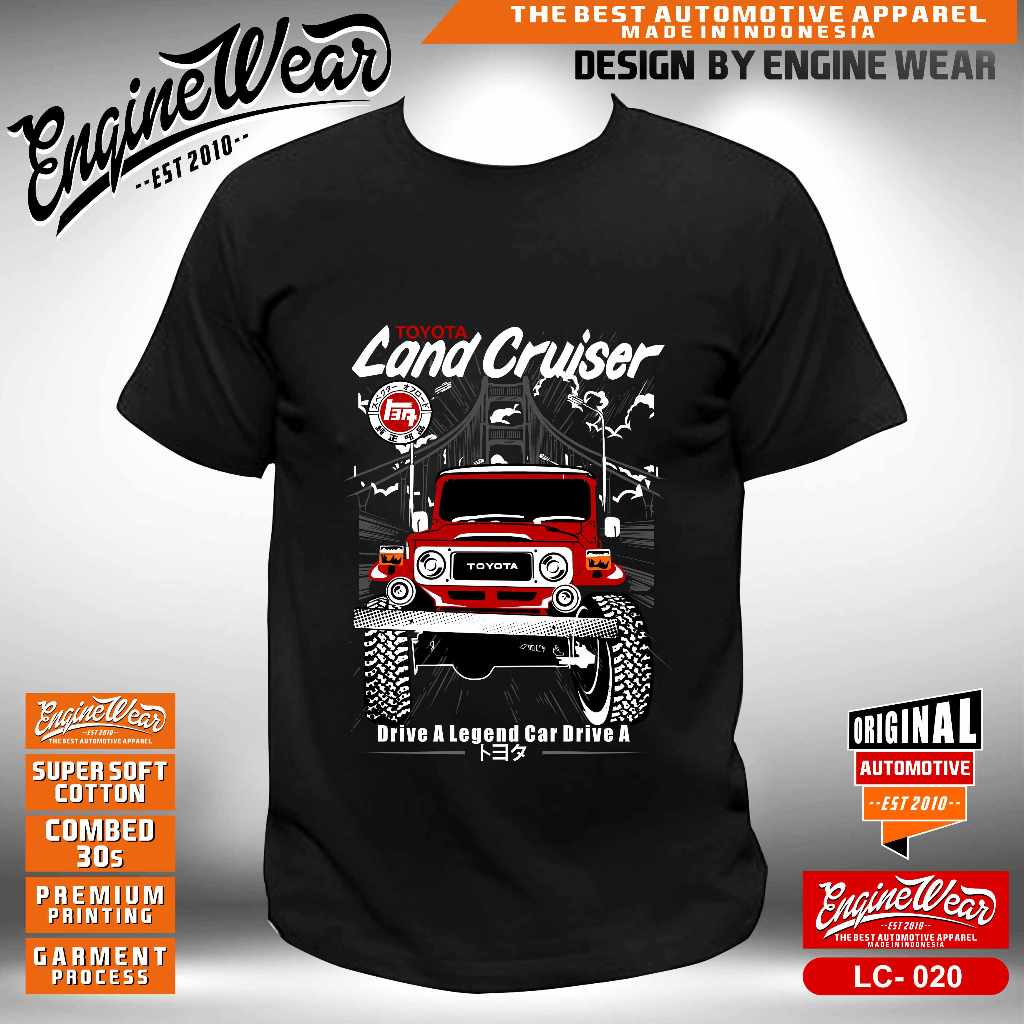 Jual kaos Land cruiser fj40 Baju Offroad toyota Hardtop Tshirt Mobil ...