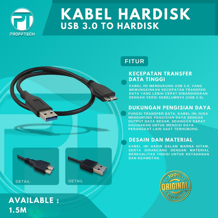 Jual KABEL HARDDISK EXTERNAL USB 3.0 PROFFTECH KABEL USB HARDDISK SSD ...