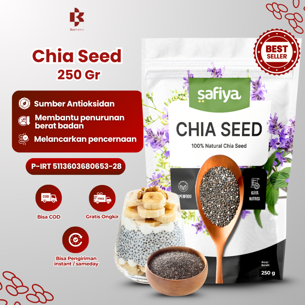 Jual Chia Seed 250 Gram Organic Chiaseed Premium SAFIYA | Shopee Indonesia