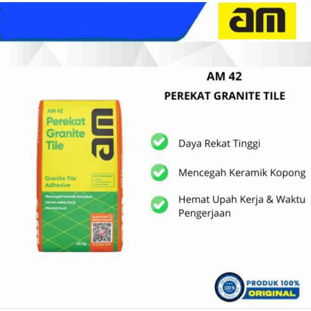 Jual AM 42 Semen Instan Perekat Granite 40kg | Shopee Indonesia