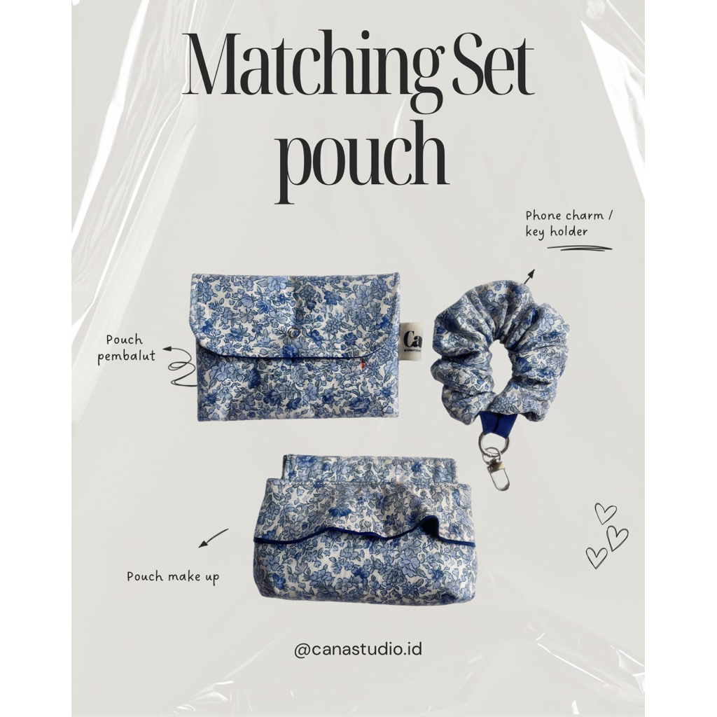 Jual 3in1 Matching Pouch Set | Pouch make up | Sanitary Pad Case ...