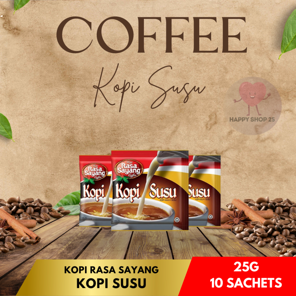 Jual Rasa Sayang Kopi Susu (10 sachets x 25g) Kopi Susu Sachets | Shopee Indonesia