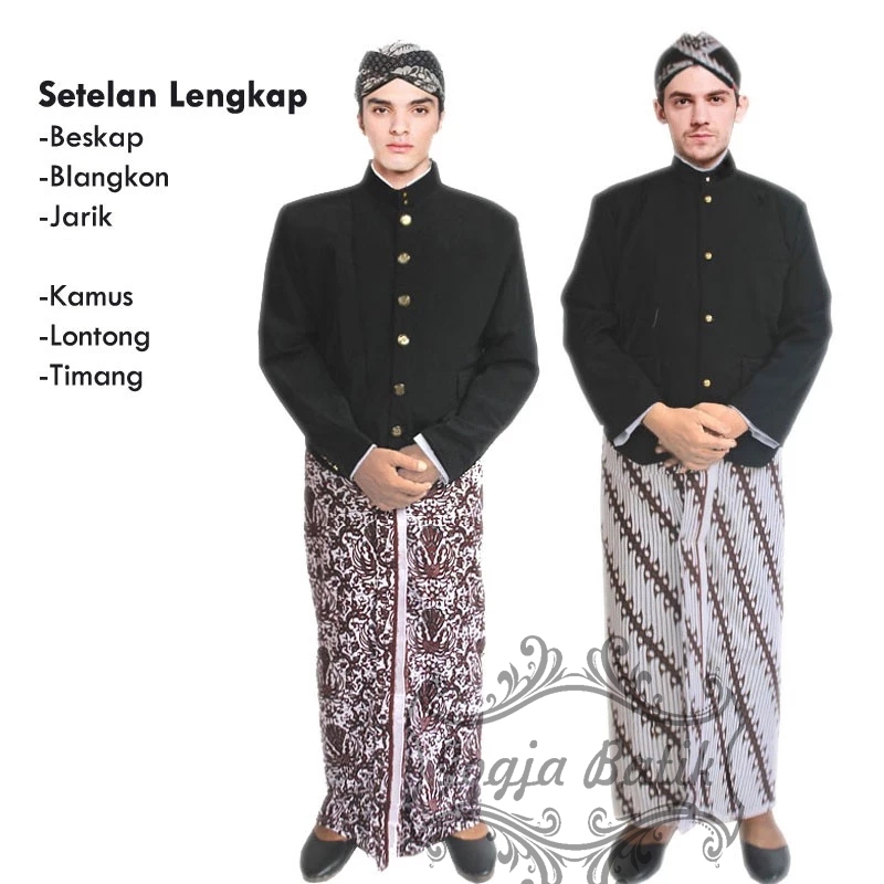 Jual Setelan Beskap Full Set Blangkon Jarik Lontong Kamus dan Timang ...