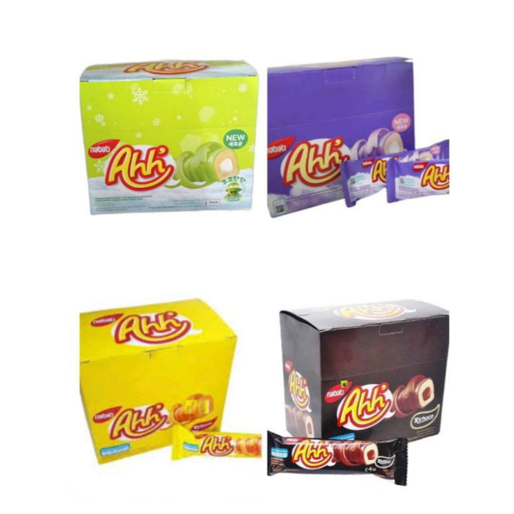 Jual 1 BOX Nabati Ahh' Richeese Keju/Coklat/Korean Goguma Snack 4gr× ...