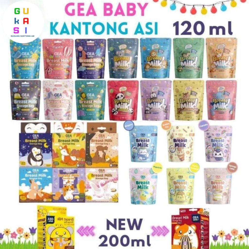 Jual Kantong Asi Gea Baby (MIX) Asip 120 Breastmilk Storage Bag 120ml ...