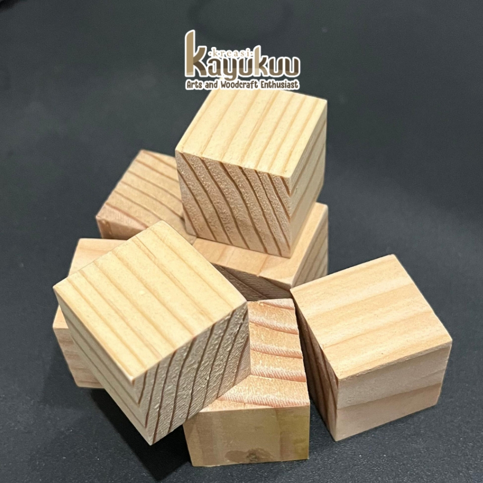 Jual Kreasikayukuu Balok Kayu Kubus 3x3x3 cm | Kayu Jati Belanda untuk ...