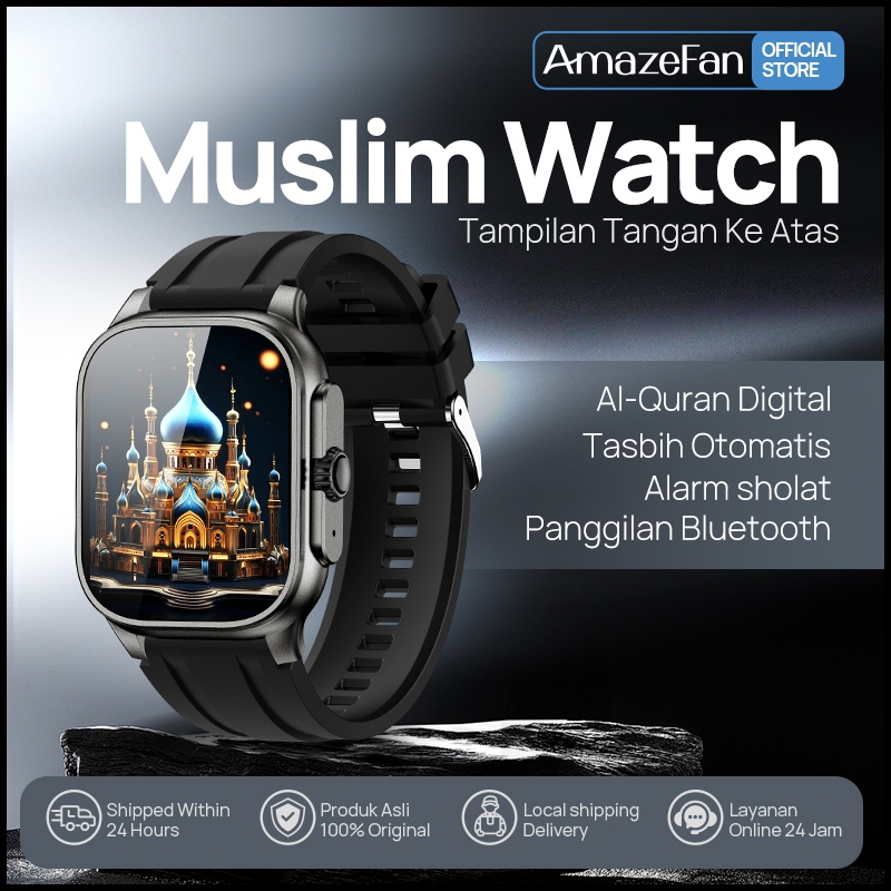 Jual Smartwatch Muslim Premium - Titanium, IP68, Audio Quran 114 Surah ...