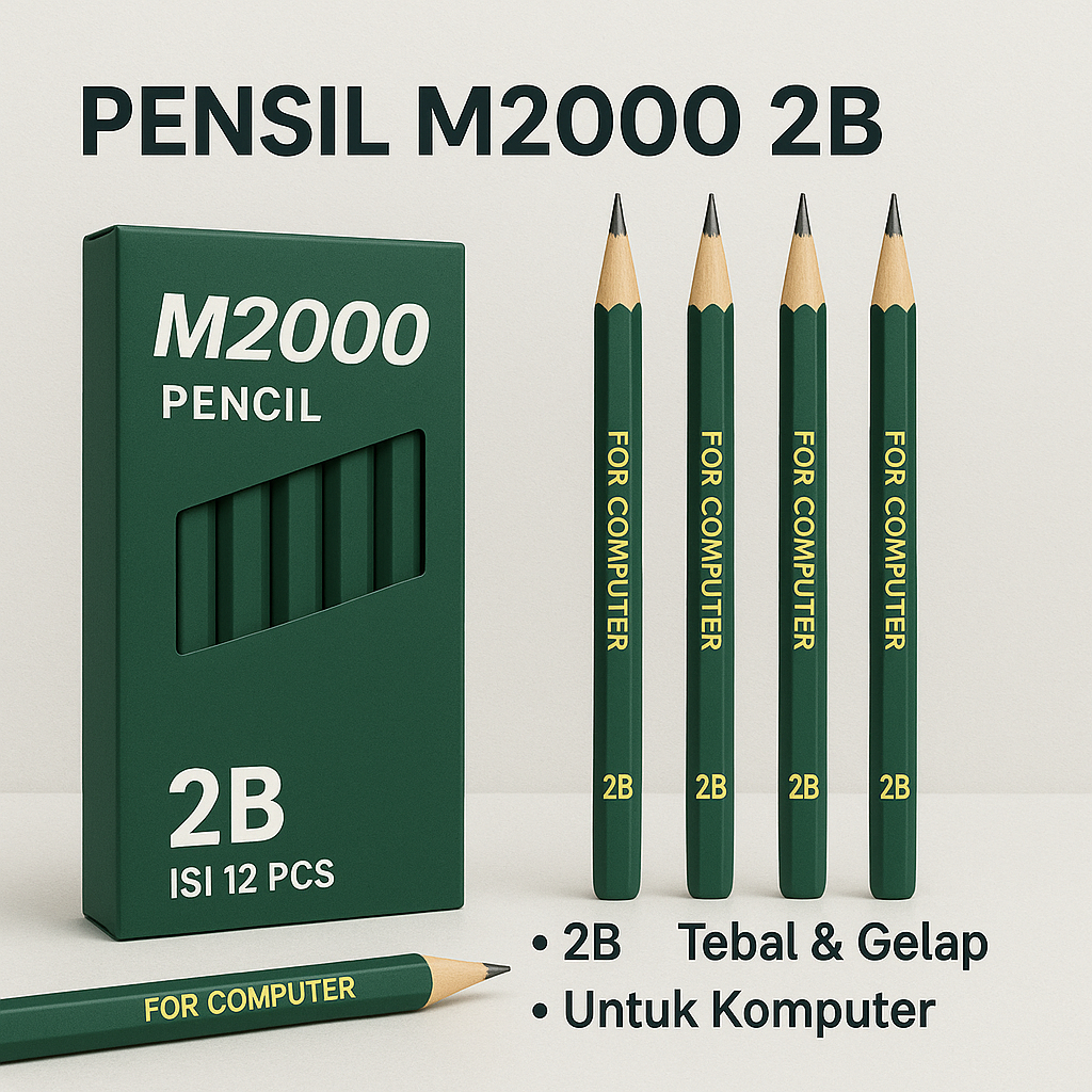 Jual Pensil 2B M2000 Isi 12 Pcs Alat Tulis Anak Pensil | Shopee Indonesia