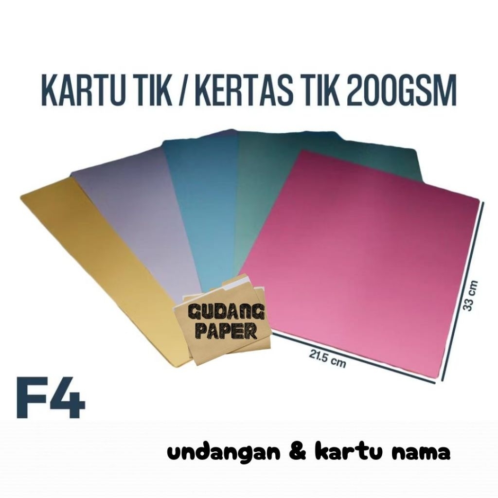 Jual Kertas Tik F4 200 gsm isi 100 lembar / Kertas Karton Tik | Shopee Indonesia